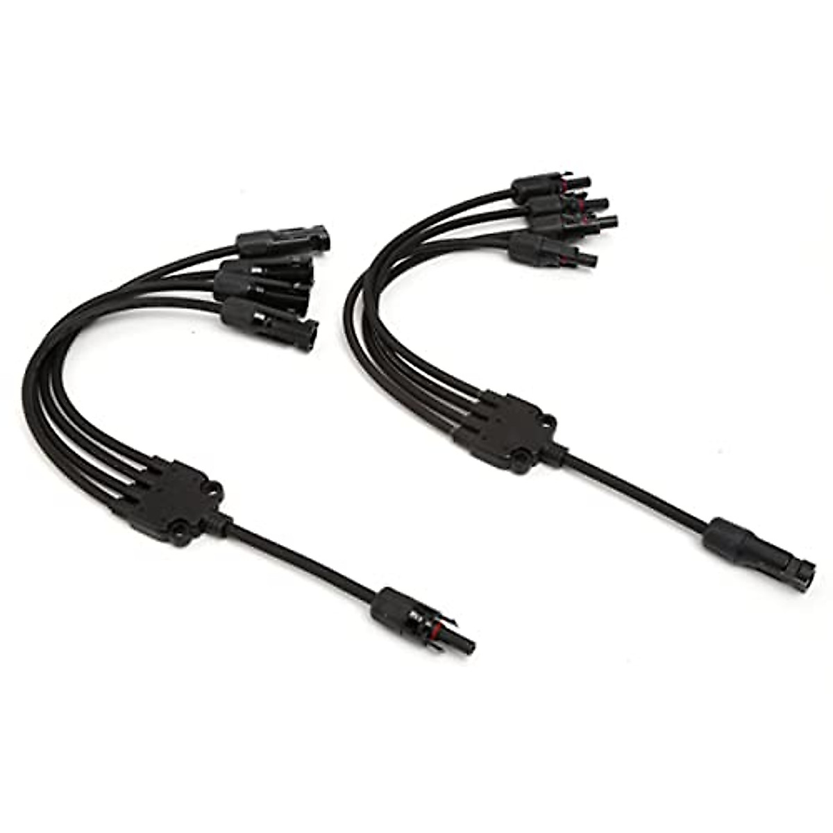 1 Pair 1 to 4 Y Branch M/FFFF and F/MMMM Solar Panel Connectors Parallel Adapter Cable Solar Connectors Wire Waterproof Plug Tool Kit for Solar Panel