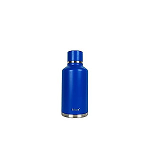 Large sport thermos water bottle with bag and Stainless Steel Lid，67.6OZ half gallon，Insulated water bottle，leak-proof，Metal Canteen ,Buttonwood 1pack (blue) 2000ML