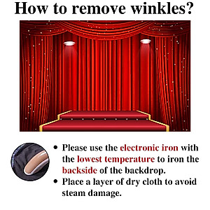 EMTOBT 7x5ft Theater Stage Backdrop Red Velvet Curtain Glittering Gold Star Spot Lights Kids Children Adult Family Birthday Carnival Baby Party Cake Table Vinyl Banner Supplies BJRLEM1560