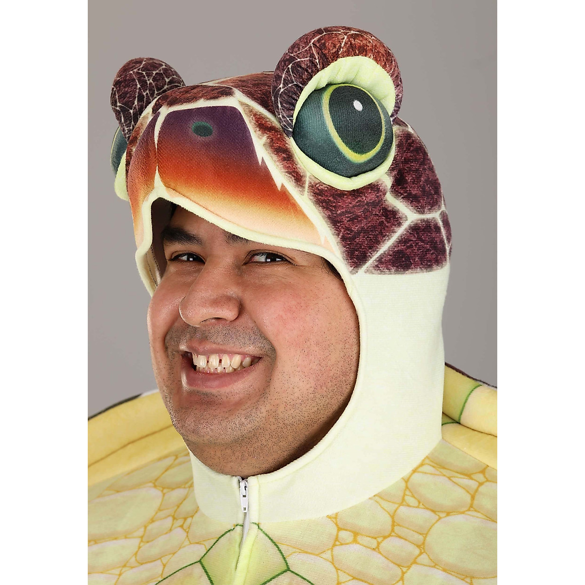 Adult Plus Size Sea Turtle Costume Unisex, Hooded Ocean Animal Halloween Bodysuit 4X Orange