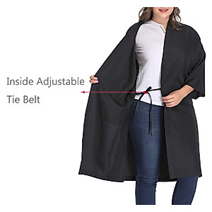 PERFEHAIR Salon Client Gowns Kimono Style, Hair Salon Smocks Capes- 43 Inch Long (Black)