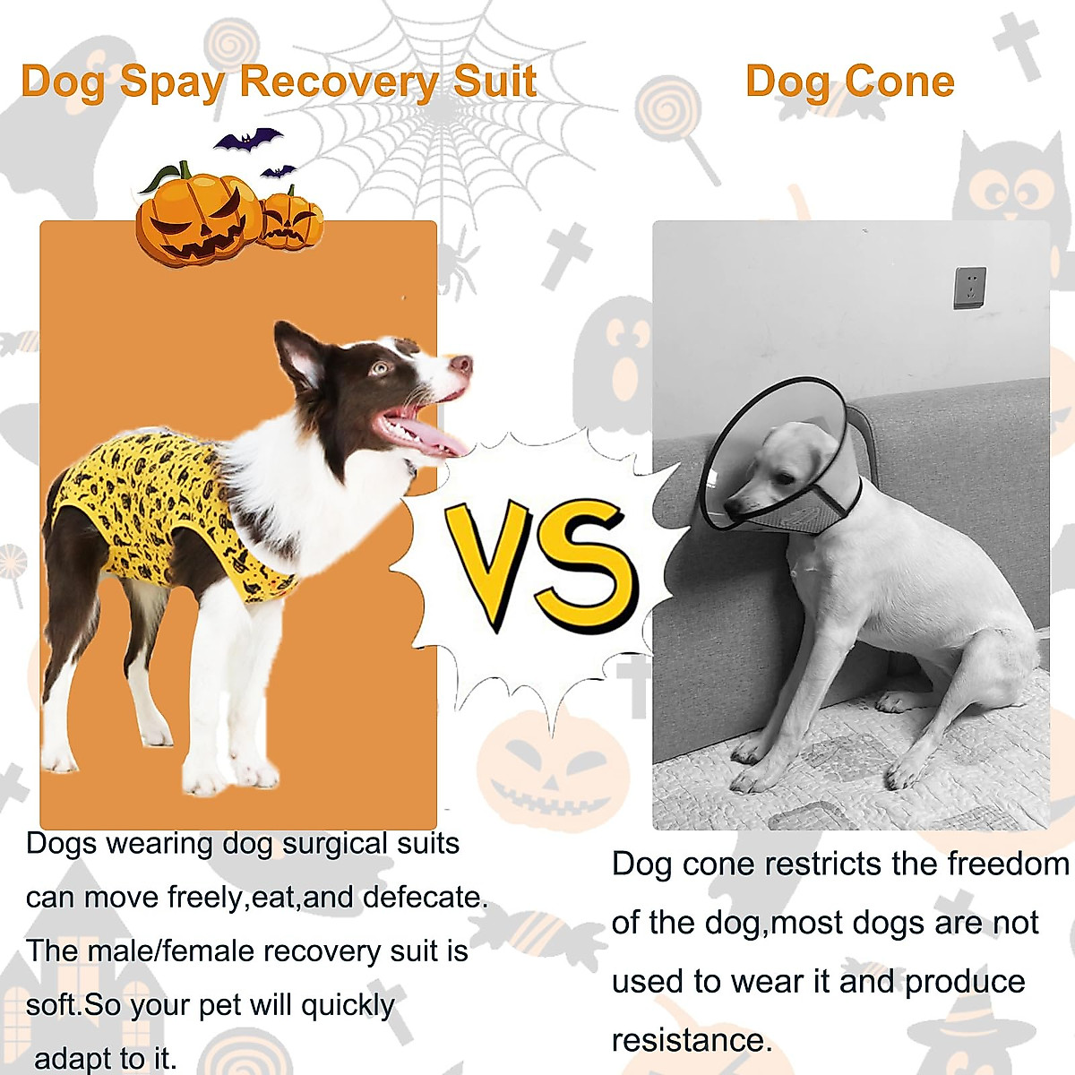 Mairbero Dog Surgery Recovery Suit Female/Male - Onesies for Dogs After Surgery Surgical,Recovery Suit for Dogs After Surgery,Substitute E-Collar & Cone Prevent Licking