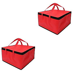 PRETYZOOM 2pcs Seafood Storage Catering Thermal Food Carrier Thermal Food Hot Catering Insulated Thermal Shopping Commercial Aluminum Meat Box