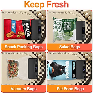 Mini Bag Sealer,3 in 1 USB Rechargeable Heat Sealer and Cutter,5 Adjustable Gears Chip Bag Sealer,with 3000mAh Battery and 3.8" Heating Strip Seal for Chip Bags, Plastic Bags, Snack Bags (Black)