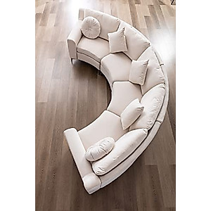 Legend Vansen Velvet Symmetrical Modular U Shaped 4 Seats Sofa Corner Curved couches Sectional, 136" Wide, Beige