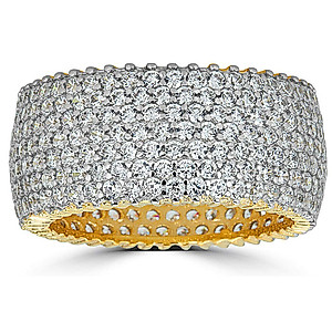 HarlemBling Real Solid 925 Silver His Or Hers Baguette Tennis Ring - Wedding Band Or Pinky Ring Looks Nice On Anyone - Iced Out Eternity (9)