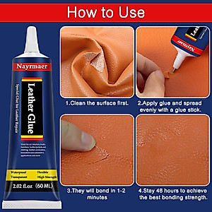 Nayrmaer Leather Glue, Special Fabric Glue Permanent Clear Washable for Bonding Between Leather and Leather, Leather and Substrates of Different Materials (Leather glue-001)