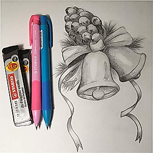 Stabilo Extra Long 0.5mm 2B Long Hi-Polymer Leads Fine Mechanical Pencil Lead Refills (8 Tubes, 24 Leads Per Tube - Total 192 Leads)