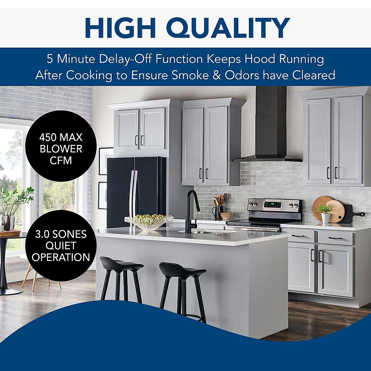 Broan-NuTone BWS1304BLS Range Hood, 30-Inch, Black Stainess Steel