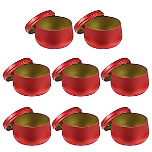 8pcs Candle Tin,metal Candle Tins for Candle Making, Crafts, and Candy Storing (Red) Airtight Cookie Food Containers Food Container