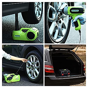 Simtamy Electric Car Jack Kit 5 Ton 12V Hydraulic Jack with Electric Impact Wrench and Tire Inflator, Portable Emergency Car Lift Tire Change Tools