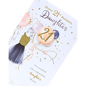 UK Greetings 21st Birthday Card for Daughter with Gold Glitter