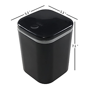 Hommp 0.5 Gallon Tiny Countertop Trash Can, Mini Desktop Garbage Can with Push-Button, Black
