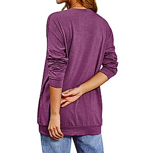 Women's Pockets Sweatshirt Yes I'M Cold Letter Print Sweatshirt Long Sleeves Lightweight Round Neck Tee Tops