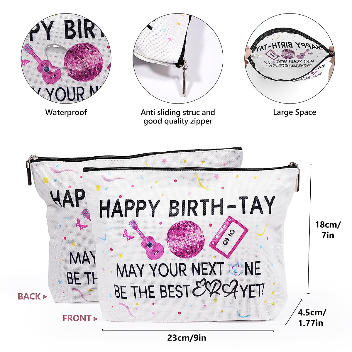 Birthday Gift Candle Sets, Music Themed Birthday Merch with Makeup Bag, Jewelry Case, Lavender Handmade Candle, Birthday Card are in a Gift Box, Friendship Birthday Gifts for Women Girls