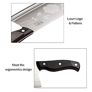 Meat Cleaver Knife 7.2 Inch, Ultra Sharp Chinese Chef's Knives, Full-tang Chopping Knife, 30Cr13 Steel Blade Thickness 2 mm, TJ SEGA Series TC17068