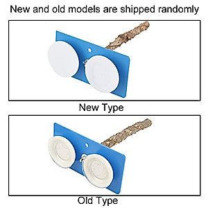 Birds Shower Perches Wooden Parrot Standing Rack Wall Mounted Birds Hing Perch with Suction Cup for African Greys Budgies Parakeet (#1)