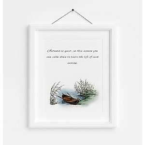 Lake River Scenery Trees Boat Clear Stamps for Card Making and Scrapbooking Card Making Words Transparent Stamps Silicone Stamps Photo Album Decor