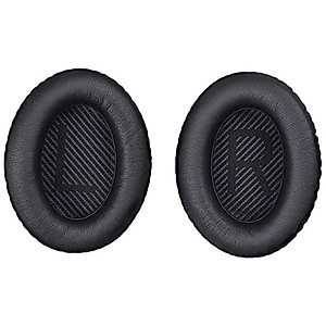 Bose QuietComfort 45 Bluetooth Wireless Noise Cancelling Headphones - Triple Black & QuietComfort 35 Headphones Ear Cushion Kit, Black White