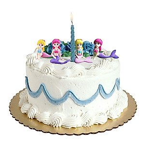 Miniature Mermaid Figurines 4 Pcs, Mini Mermaid Toy Figure Collection Playset Doll Birthday Cake Toppers Decoration Wedding Party Supplies Moss Landscape DIY Terrarium Crafts Ornament