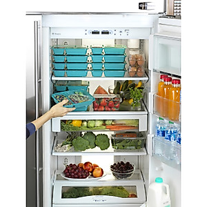 GoodCook Meal Prep Rectangle Two Compartment 60-Piece, Teal, Made without BPA