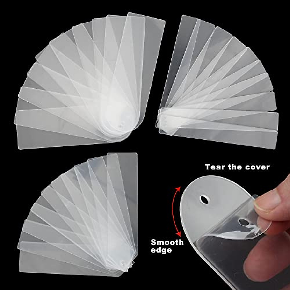 RAHATA Acrylic Bookmarks Blanks Bulk 30 PCS Clear Bookmark Clear Plastic Set for Vinyl DIY Craft (3 Shape of Bookmarks and 6 Color Tassels)