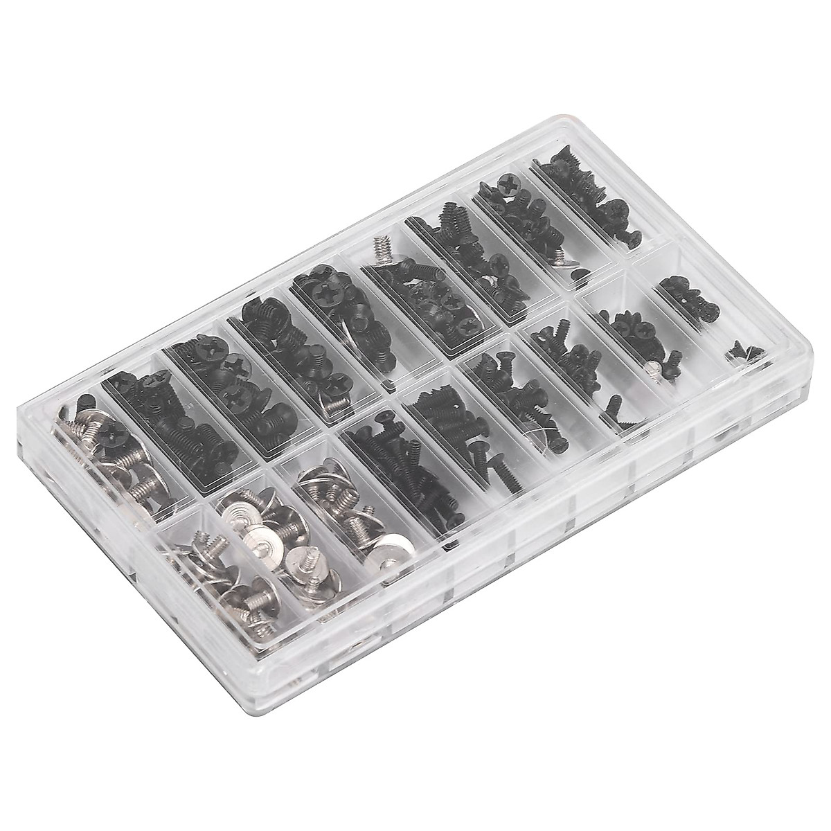 360Pcs M2 M2.5 M3 Cross Screw Kit Computer Screws Kit Alloy Steel Micro Cross Screw Assortment Set Fasteners