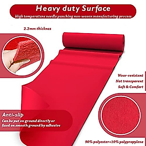 dofopo Red Carpet Runner for Party, 200GSM Thick Red Aisle Runner, 33Ft Non Slip Red Runway Rug for Wedding Ceremony Movie Theme Party Proposal Decorations