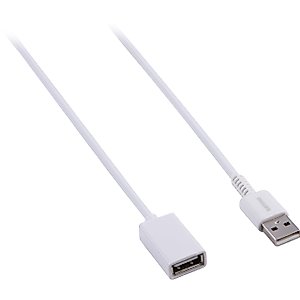 Philips 6ft. (1.8m) USB 2.0 Charging Extension Cable, USB-A Male to USB-A Female Extender, Sleek White Finish, High Speed, Works with Windows 7+ and Mac, Works With Andriod and iOS Devices SWU2801N/27