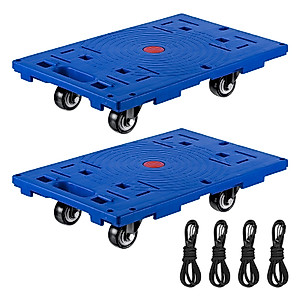 PATIKIL Furniture Dolly for Moving, 2 Pack Portable Small Flat Moving Dolly with 4 Wheels Furniture Movers Dolly for Heavy Furniture, 440 LBS Capacity, Blue