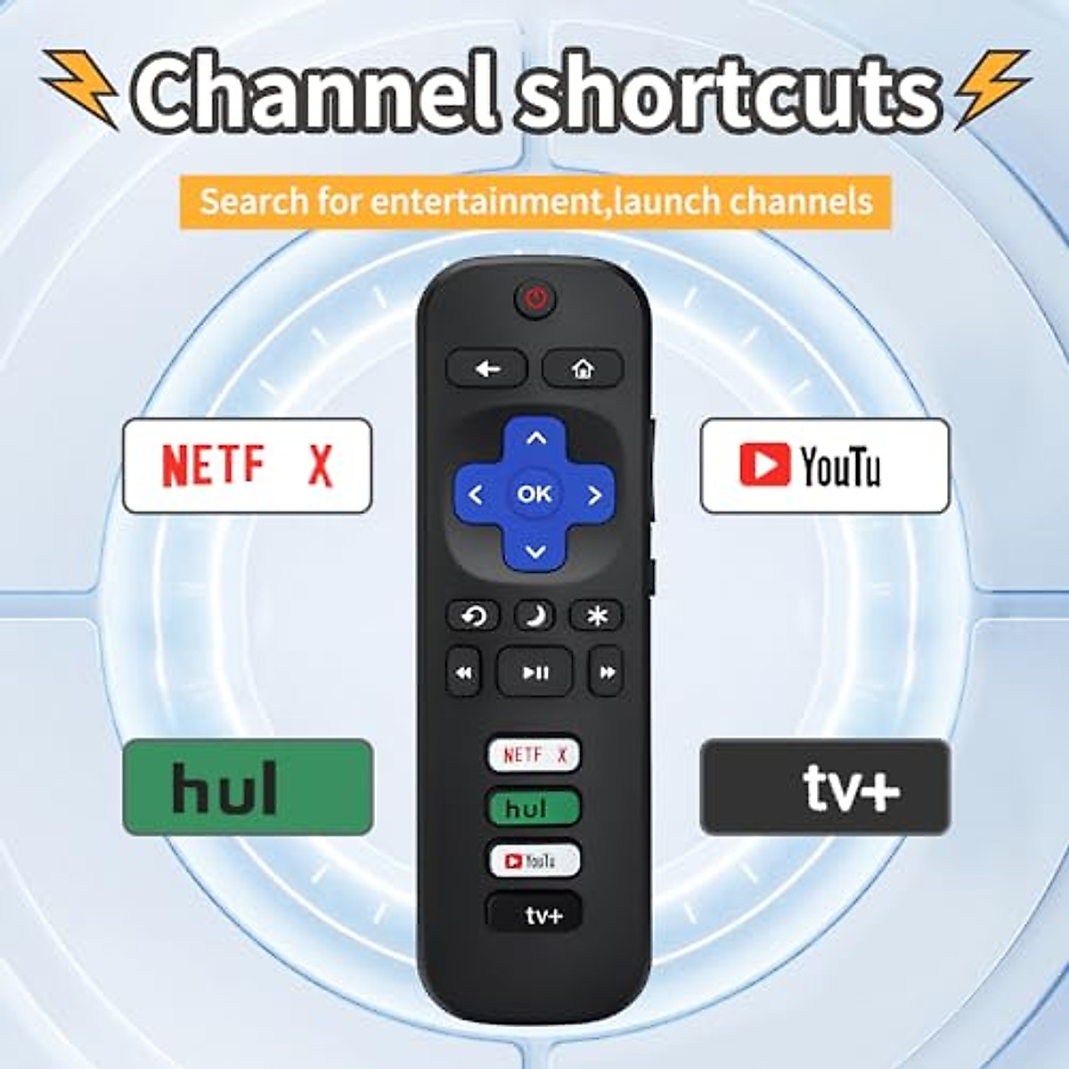 New Remote Control for Roku TV,Compatible TCL Roku/Hisense Roku/Onn Roku/Sharp Roku/Element Roku/Westinghouse Roku/Philips Roku/Insignia Roku/Jvc Roku/RCA Smart TVs 【2Pack 】