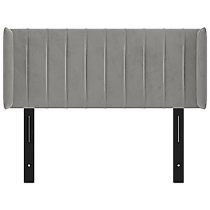 Headboard with Ears,Dorm Headboard,Farmhouse Headboard,Bedroom Furniture,Comfortable Headboard,Soft Headboard,for Lounge,Office,Apartment,Guest Room,RV,Light Gray 40.6"x6.3"x30.7"/34.6" Velvet