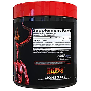 Insane Labz Hellboy Edition, High Stimulant Pre Workout Powder NO Booster with Beta Alanine, L Citrulline, and Caffeine, Boosts Focus, Energy, Endurance, Nitric Oxide Levels, 35 Srvgs