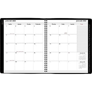 Office Depot® Brand 13-Month Monthly Planner, 7" x 9", Black, January 2023 To January 2024, OD711100