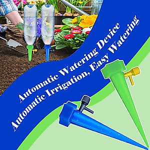 ArtnIndia 12PCS Plant Self Watering Spikes Devices Automatic Irrigation Equipment Watering with Slow Release Adjustable Control Valvethe On Off for Outdoor and Vacation Plant Watering