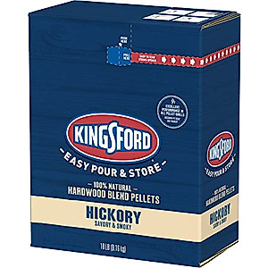 Kingsford 100% Natural Hickory Hardwood Blend Pellets - for All BBQ Grills & Smokers, 18 lbs