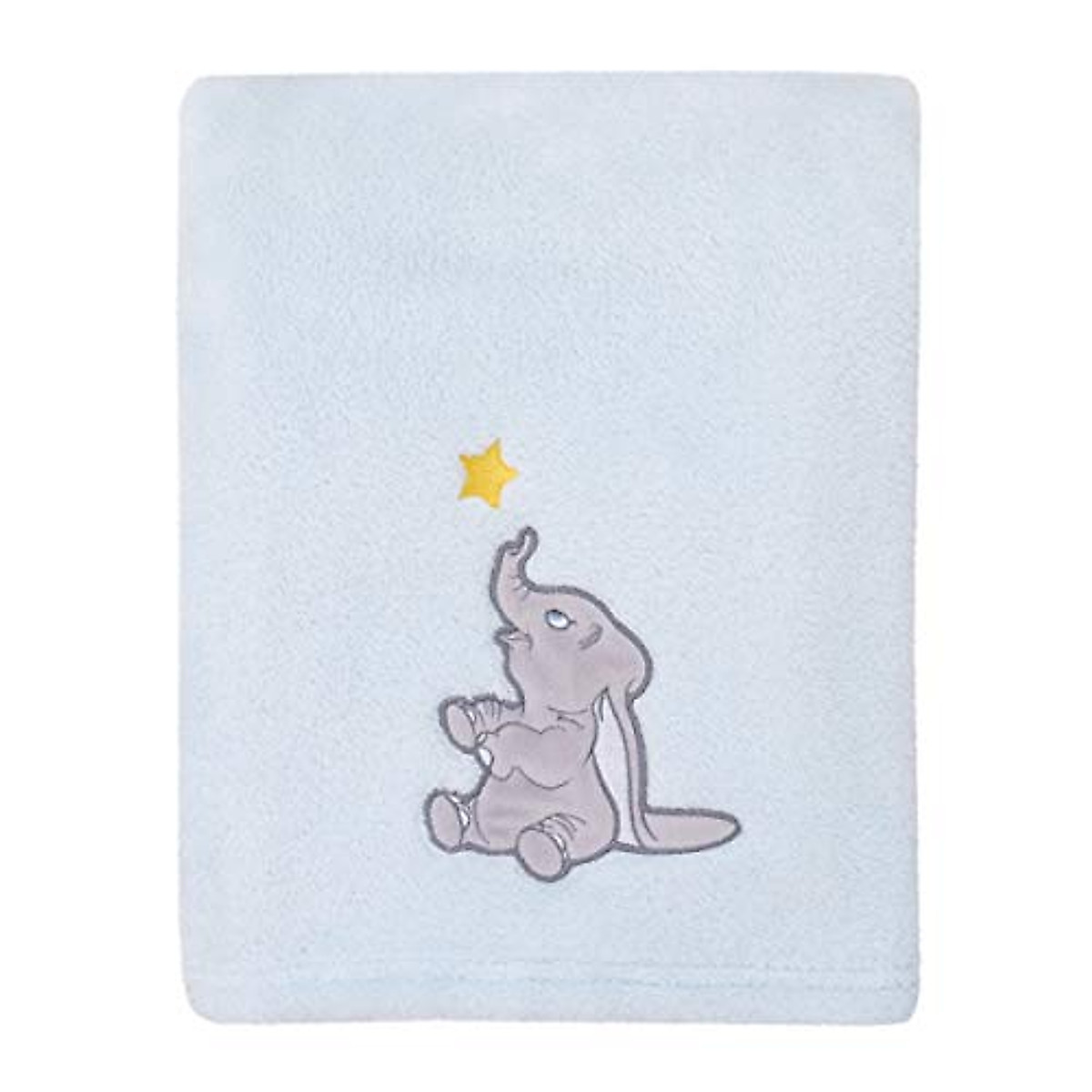 Disney Dumbo - Shine Bright Little Star Aqua, Grey and Yellow Super Soft Baby Blanket with Applique