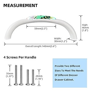 Pull Handle Fence Handle Long Cabinet Handles for Interior, Closet, Drawer, Outdoor, Garage, Colorful Tropical Design