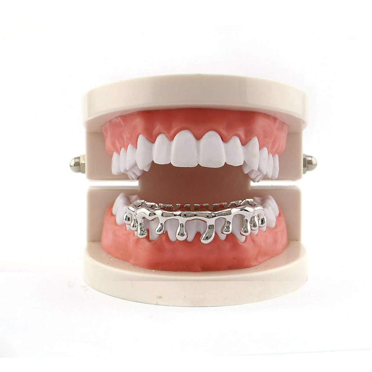 18k Gold Teardrop Bottom Grillz 6 Teeth Lower Teeth Drip Cap Grillz