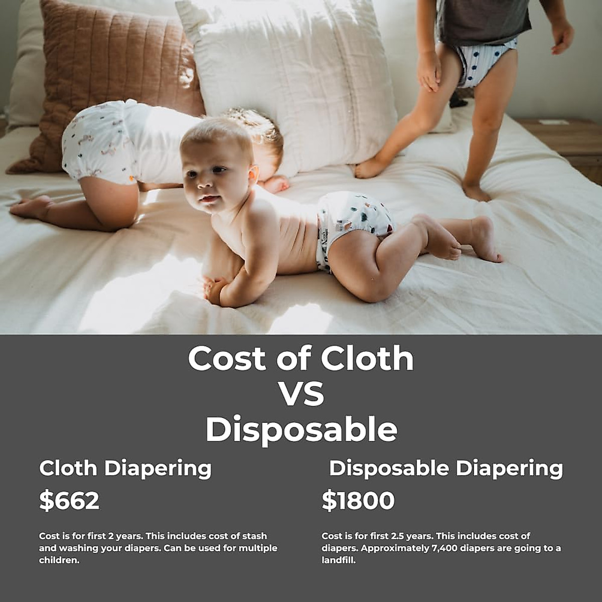 Nora's Nursery Cloth Diapers 7 Pack with 7 Inserts & 1 Wet Bag - Waterproof Cover, Washable, Reusable & One Size Adjustable Pocket Diapers for Newborns and Toddlers - Delilah