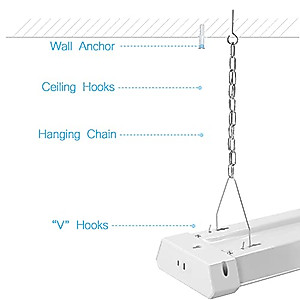 THKSGOD Linkable LED Shop Light 4ft,5000K Daylight White,led Shop Light for Garage 4500LM Super Bright,Shop Light for Workshop