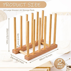 Ctosree 2 Pcs Wood Art Storage Rack Art Drying Rack Display Canvas Storage Canvas Rack Art Storage Holder Stand for Drawing Canvas Board Panel Print Matter Paper Pad Backing Plate, 8.3 x 15 x 13.7 in