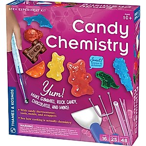 Thames & Kosmos Candy Chemistry | Science Kit | Rock Candy, Chocolates, Gummy Bears, Wintergreen Candies | 48 Page Full-Color Manual | Ages 10+ | Learn Chemistry, Have Fun | Cooking Science