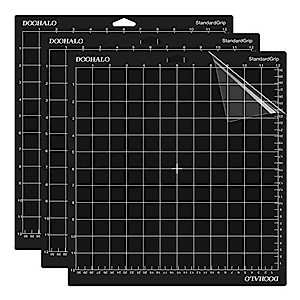 DOOHALO Cutting Mat for Cricut Explore Air2/One, Cricut Maker Smart Cutting Machine Expression 12 X 12 inch 3 Pack Replacement Adhesive Vinyl Mats Black Color Standard Grip Cutting (Black)
