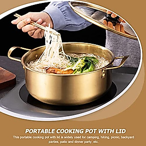 Hemoton Pots Camping Pot Stainless Steel Noodle Pot Kitchen Food Storage Pot Handheld Cooking Noodle Pot Korean Ramen Sauce Pan Sauce Pan Sauce Pan Sauce Pan Sauce Pan Sauce Pan