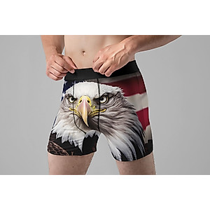 Random Stock Apparel Funny Boxer Briefs For Men Blast Zone Underwear Fun Novelty Gift (Medium, American Bald Eagle)