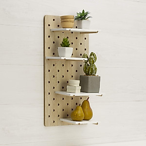 Melannco MDF Shelf Pegboard, 20x10-Inch, White