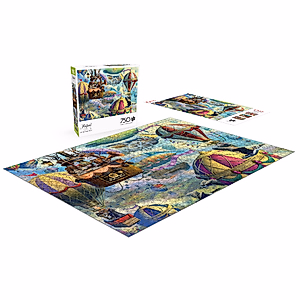 Buffalo Games - Cat Balloon Race - 750 Piece Jigsaw Puzzle for Adults Challenging Puzzle Perfect for Game Nights - 750 Piece Finished Size is 24.00 x 18.00