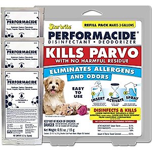 STAR BRITE PERFORMACIDE No-Rinse Disinfectant / Deodorizer for Pet Surfaces | Kills Parvovirus, Ringworm, Feline Calicivirus, Avian Influenza (Bird Flu), 3 Gallon Eco-Friendly Refill Pouches