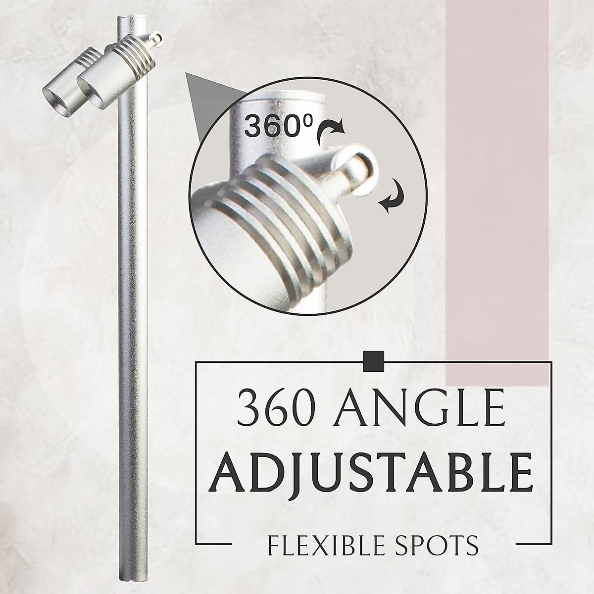 LEDupdates 2pcs JEWELRY SHOWCASE LED POLE LIGHT Stem MODEL WF133 Silver 11 INCH for display, trade show, museum and retail stores (6000K pure white)